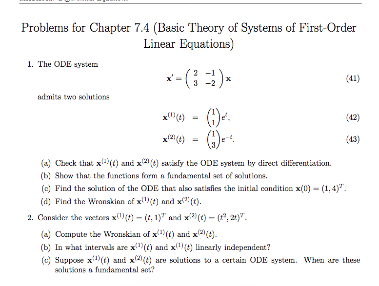 Solved Problems For Chapter 7 4 Basic Theory Of Systems Of