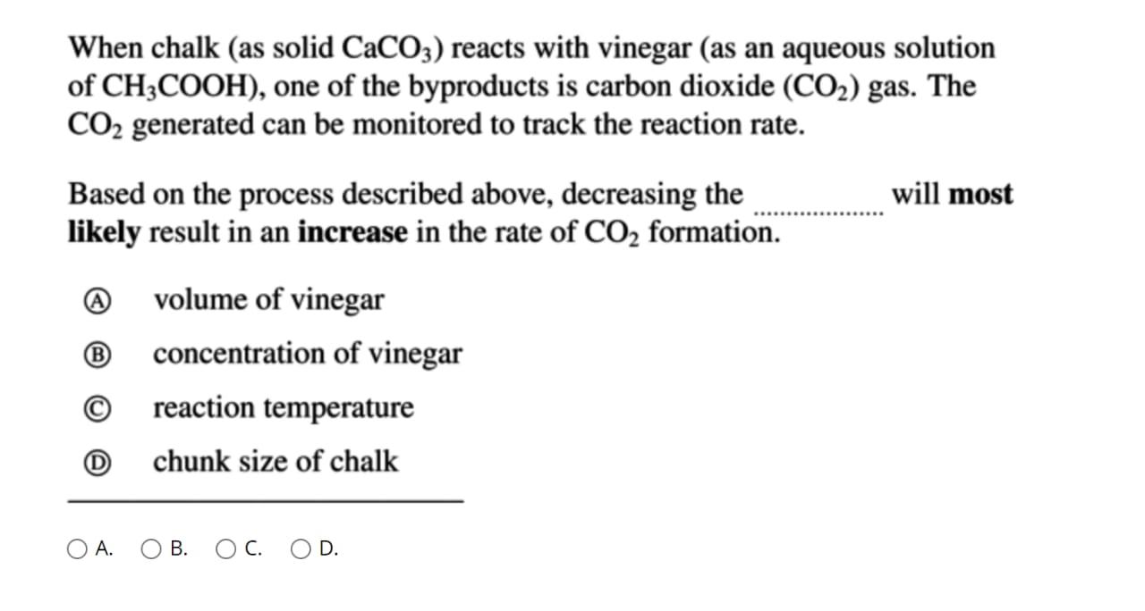 Solved When chalk (as solid CaCO3) reacts with vinegar (as | Chegg.com