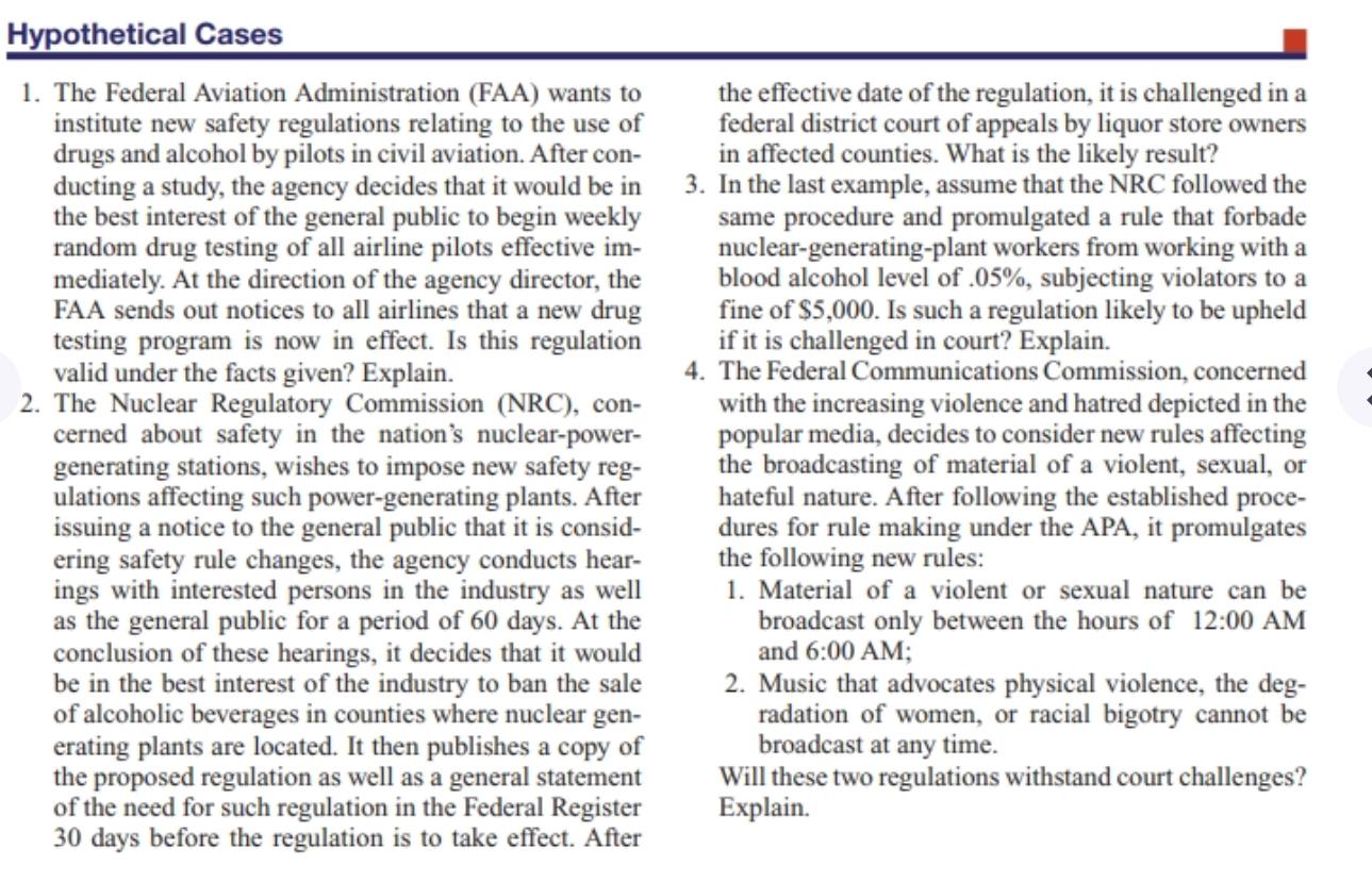 Hypothetical Cases 1. The legislature of the State of | Chegg.com