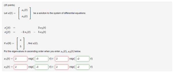 Solved Letx(t)=[x1(t)x2(t)] be a solution to the system of | Chegg.com