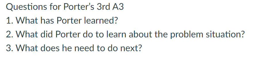 Solved Questions for Porter's 3rd A3 1. What has Porter | Chegg.com