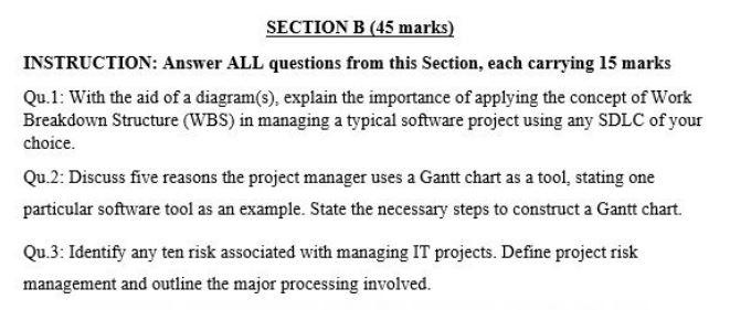 Solved SECTION B (45 marks) INSTRUCTION: Answer ALL | Chegg.com