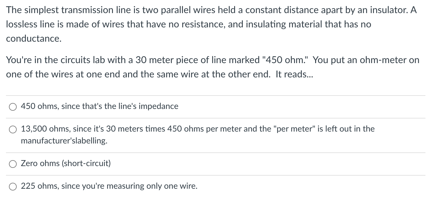 Solved The simplest transmission line is two parallel wires | Chegg.com