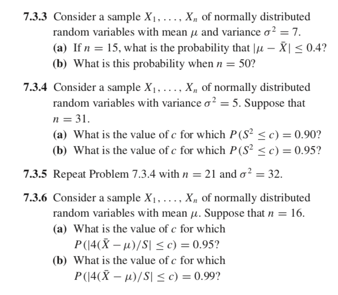 Solved 7.3.3 Consider a sample X1, ..., Xof normally | Chegg.com