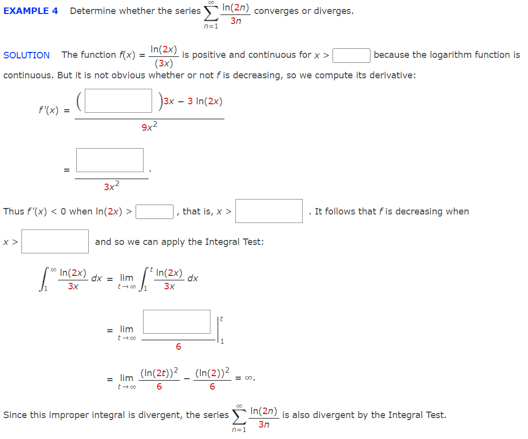 Solved EXAMPLE 4 Determine whether the series In(2n) | Chegg.com