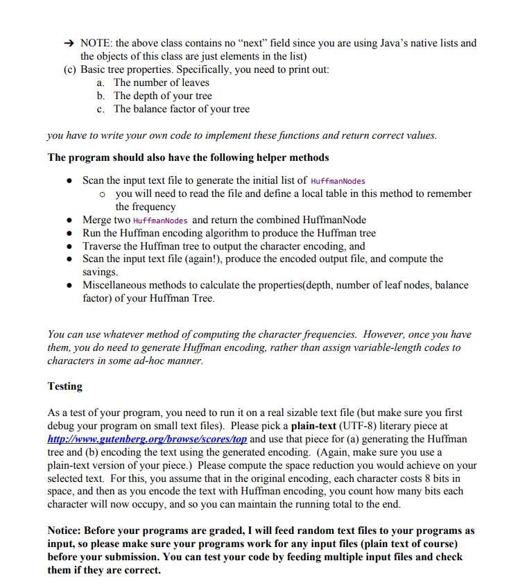 In this assignment, you will implement the Huffman | Chegg.com