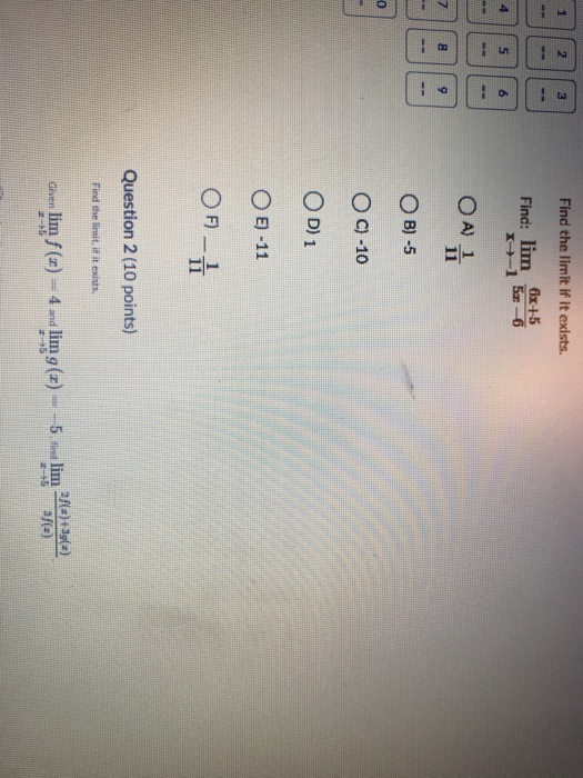 Solved Find the limit if it exists. Find: lim 0+5 ONI 1 2 3 | Chegg.com