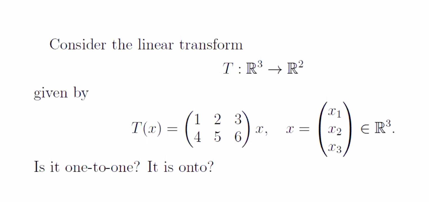 Solved Consider the linear transform T:R3 + R2 given by 1 2 | Chegg.com