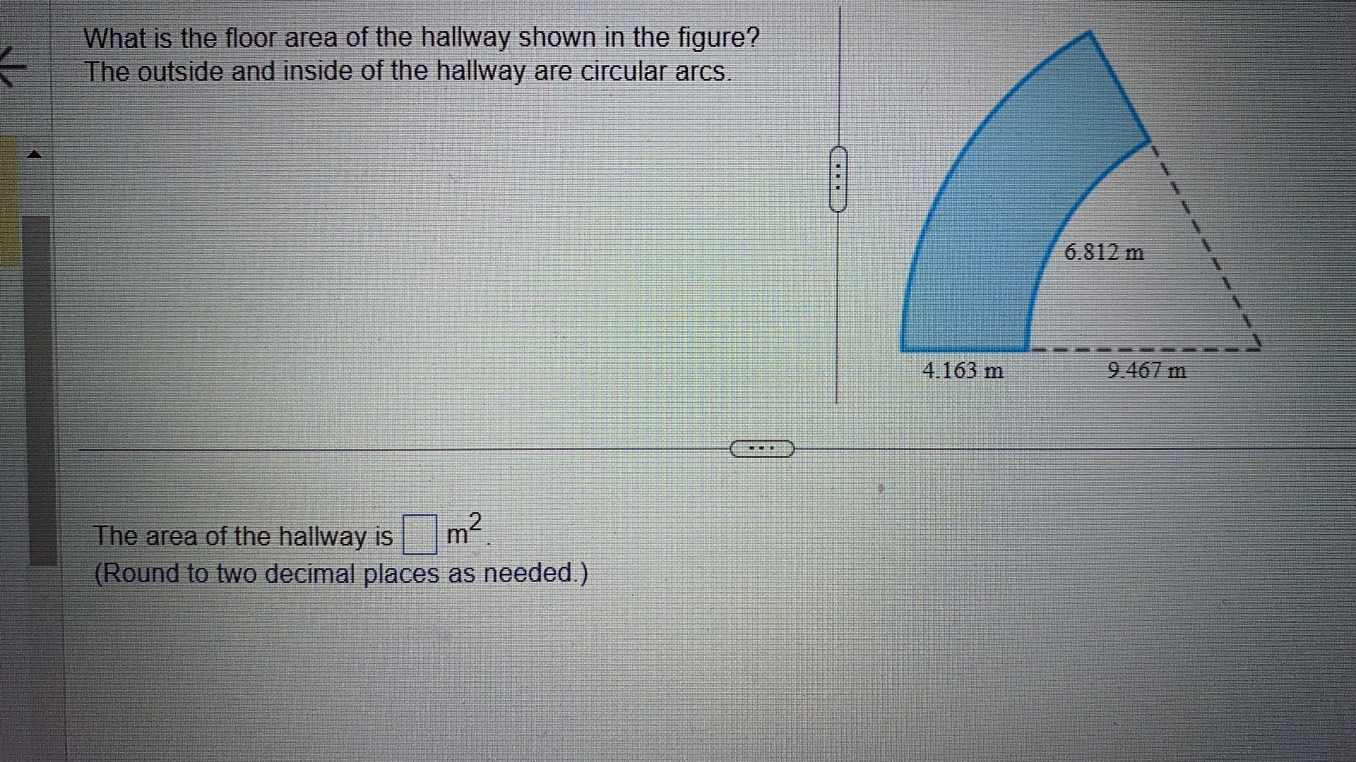 Solved What is the floor area of the hallway shown in the | Chegg.com