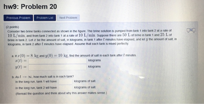Solved hw9: Problem 20 Previous Problem Problem List Next | Chegg.com