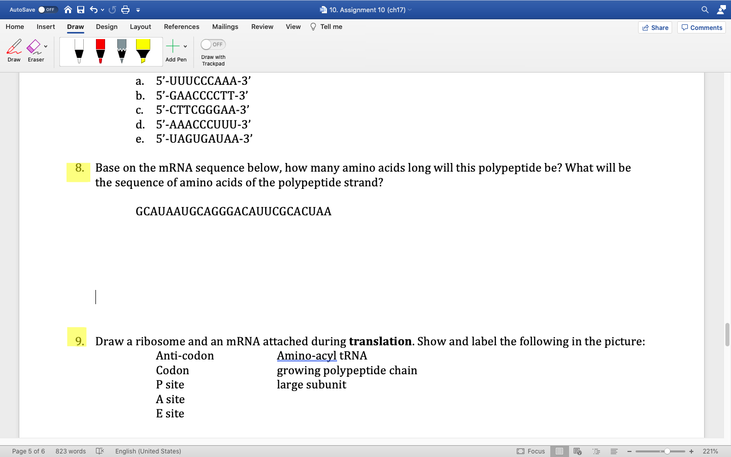 Solved AutoSave OFF 合日 10. Assignment 10 (ch17) Home Insert | Chegg.com