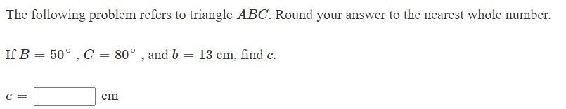 Solved The following problem refers to triangle ABC. Round | Chegg.com