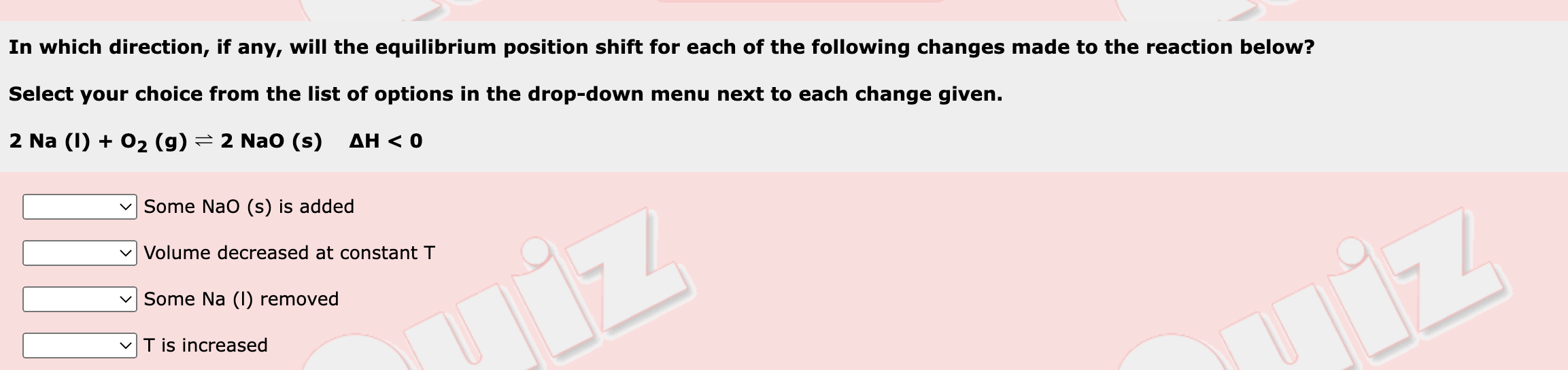Solved n which direction, if any, will the equilibrium | Chegg.com