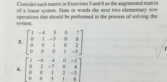 Solved Consider each matrix in Exercises 5 and 6 as the | Chegg.com