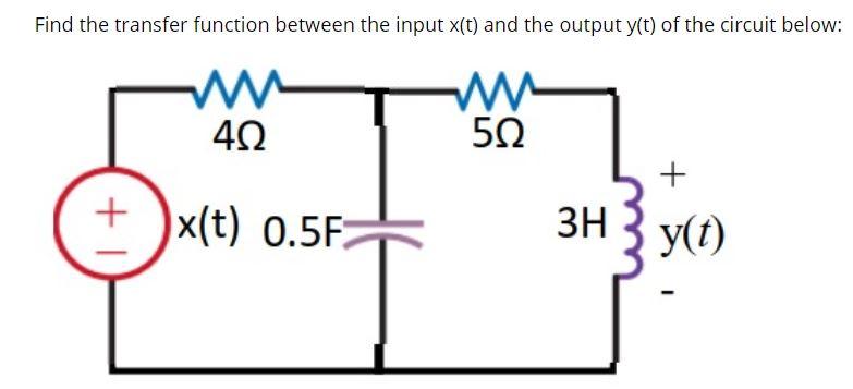 Solved Find the transfer function between the input x(t) and | Chegg.com