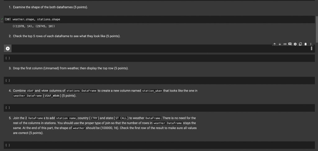 2. Check the top 5 rows of each dataframe to see what | Chegg.com