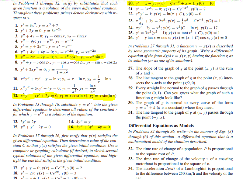 Solved 1 1 1 Inx In Problems 1 through 12, verify by | Chegg.com