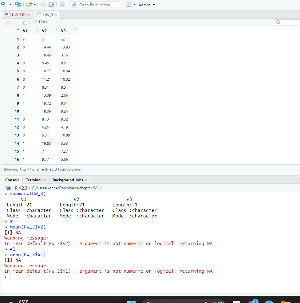Solved Use the data file “HW_3.csv” to answer the following | Chegg.com