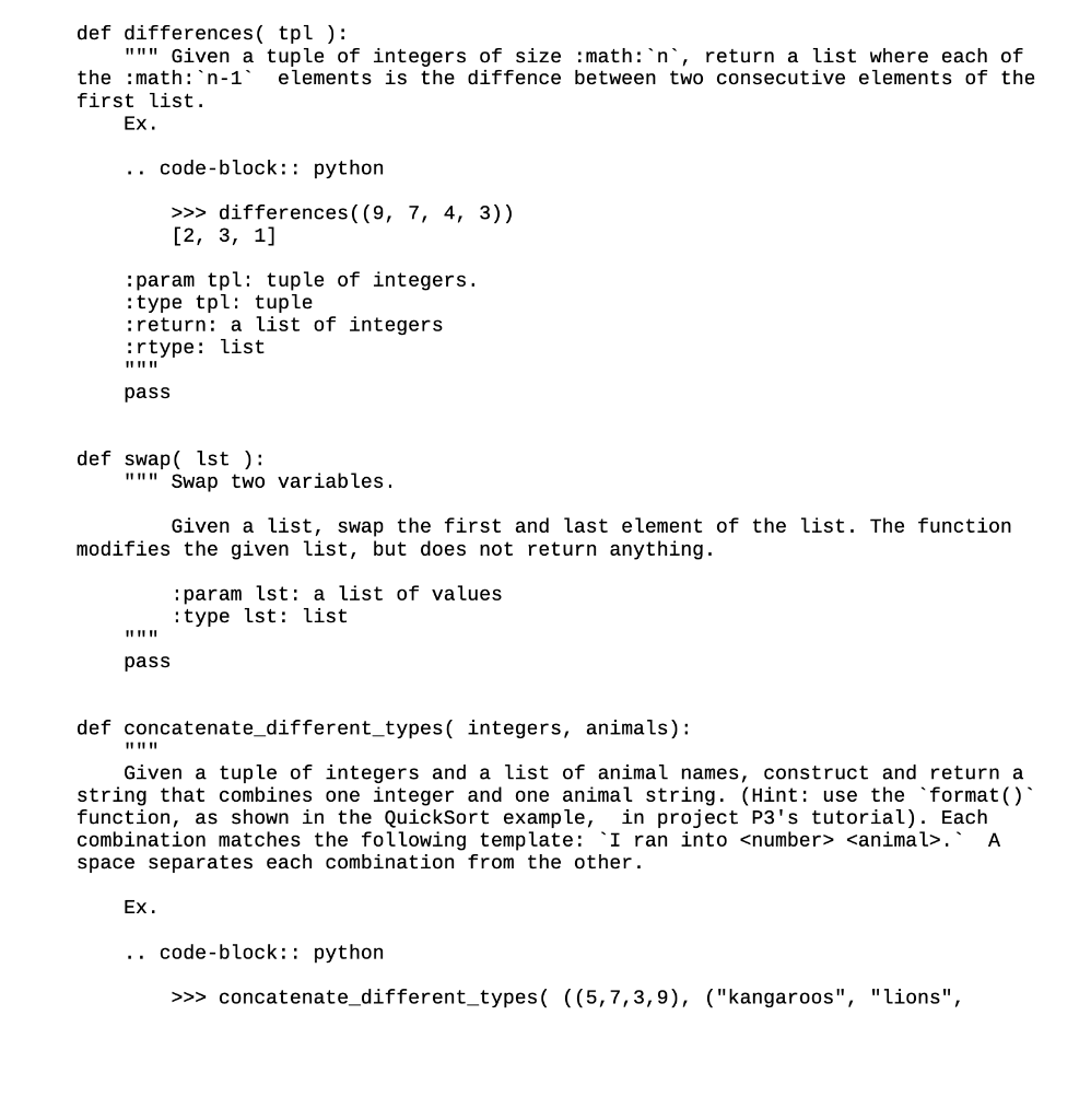 Solved python_sequences_drill_skeleton. filter(tp) Given a | Chegg.com