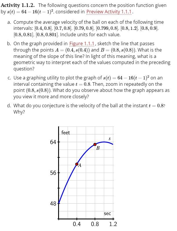 Solved Activity 1.1.2. The following questions concern the | Chegg.com