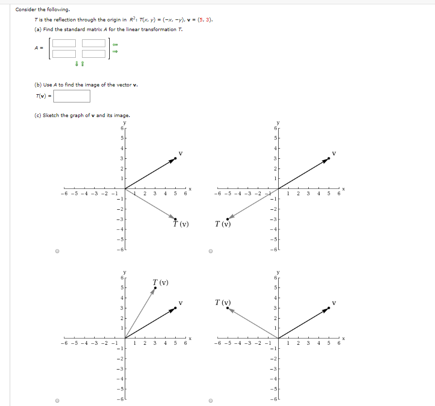 Solved Consider the following. T is the reflection through | Chegg.com