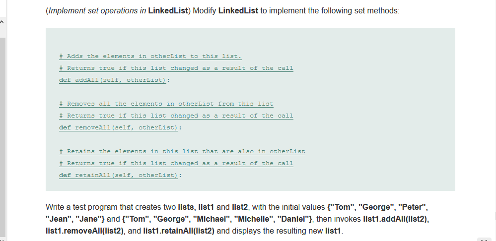 Solved Implement Set Operations In Linkedlist Modify 