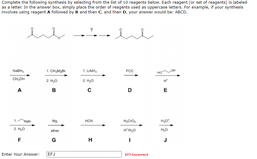 Solved Complete the following synthesis by selecting from | Chegg.com