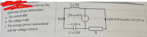 Given the following circuit determine: a. The current | Chegg.com