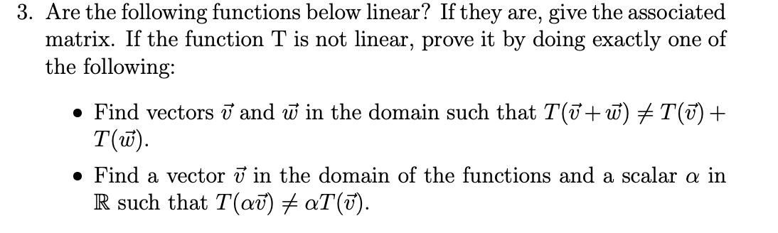 Solved 3. Are the following functions below linear? If they | Chegg.com