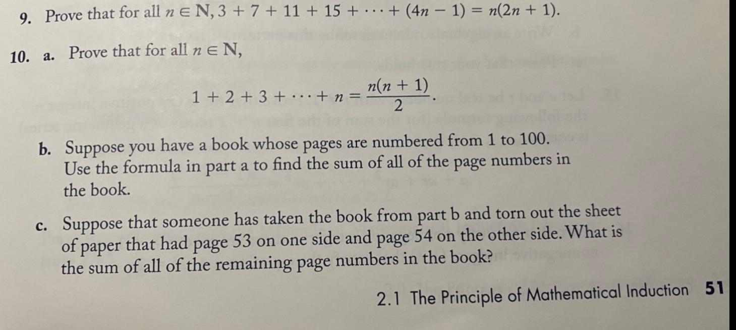 Solved 9. Prove that for all n∈N,3+7+11+15+⋯+(4n−1)=n(2n+1). | Chegg.com
