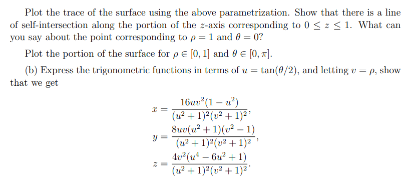 Solved Problem B3 (30). Consider the parametric surface | Chegg.com