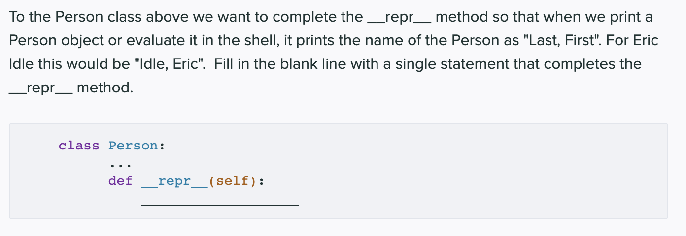 Solved To the Person class above we want to complete the | Chegg.com