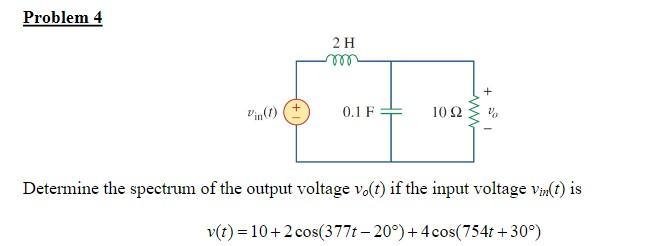 Solved Determine the spectrum of the output voltage vo(t) if | Chegg.com