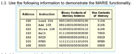 Solved 1.3. Use the following information to demonstrate the | Chegg.com