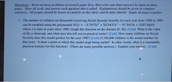 Solved Directions: Work out these problems on scratch paper | Chegg.com