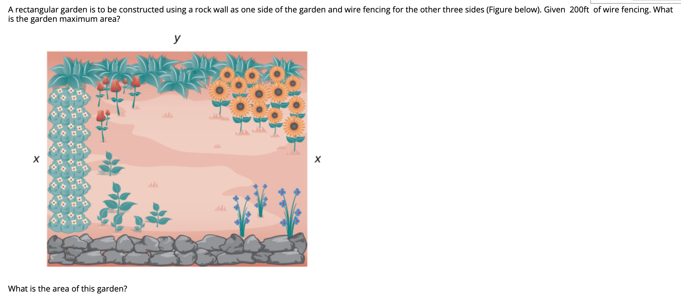 Solved A rectangular garden is to be constructed using a | Chegg.com