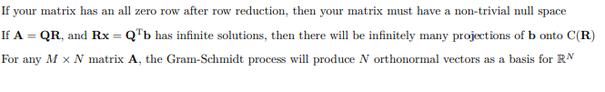 Solved If your matrix has an all zero row after row | Chegg.com