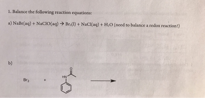 Solved Balance the following reaction equations: NaBr(aq) + | Chegg.com