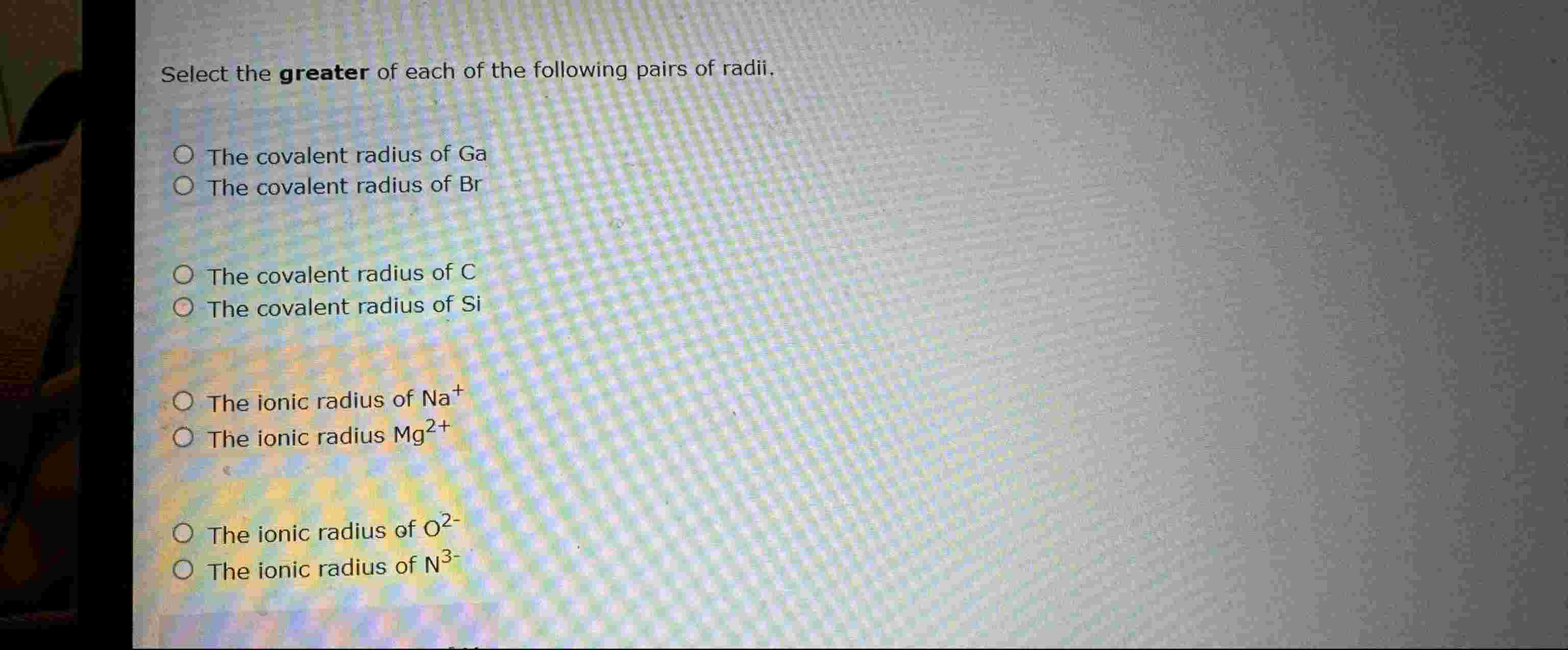Solved Select the greater of ﻿each of ﻿the following pairs | Chegg.com