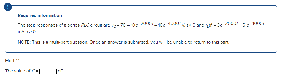 Solved Required information The step responses of a series | Chegg.com