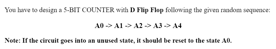 Solved You have to design a 5-BIT COUNTER with D Flip Flop | Chegg.com