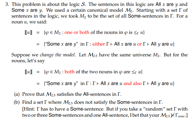 3. This problem is about the logic S. The sentences | Chegg.com