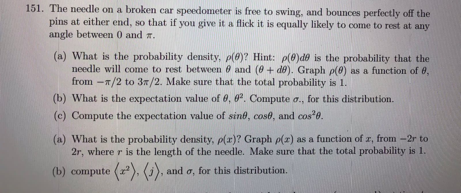 Solved 51. The needle on a broken car speedometer is free to | Chegg.com