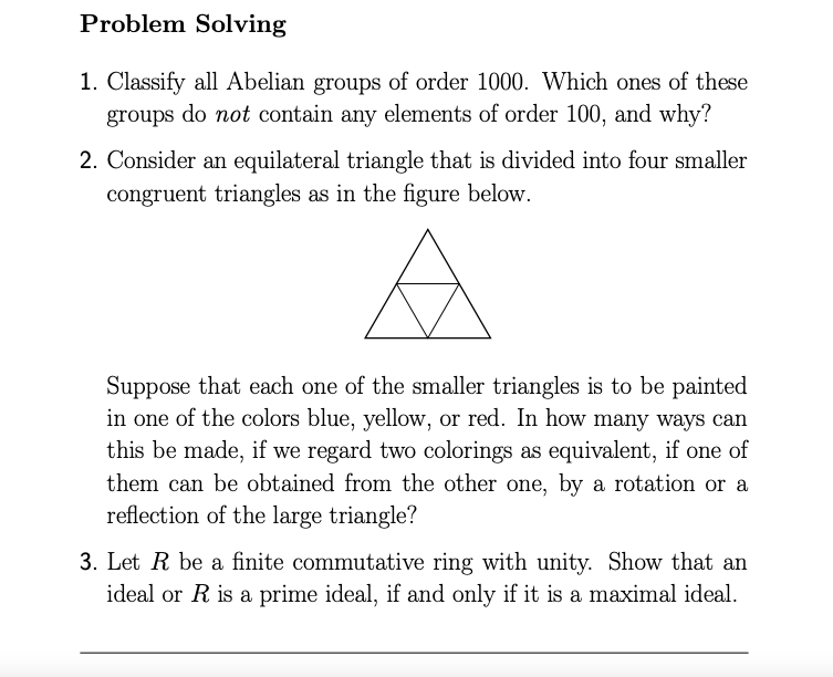 Solved Problem Solving 1. Classify all Abelian groups of | Chegg.com