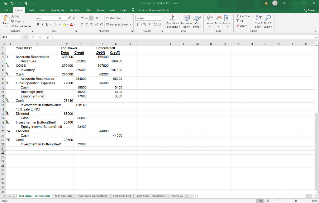SerialSpring215tudent [1] - Excel File Home Insert | Chegg.com