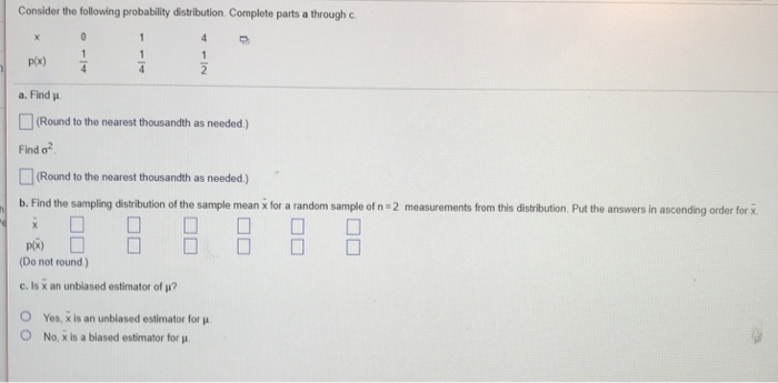 Solved Consider the following probability distribution | Chegg.com