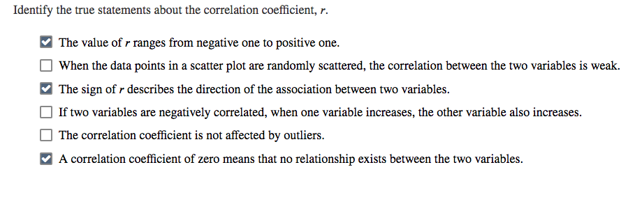Identify The True Statements About The Correlation