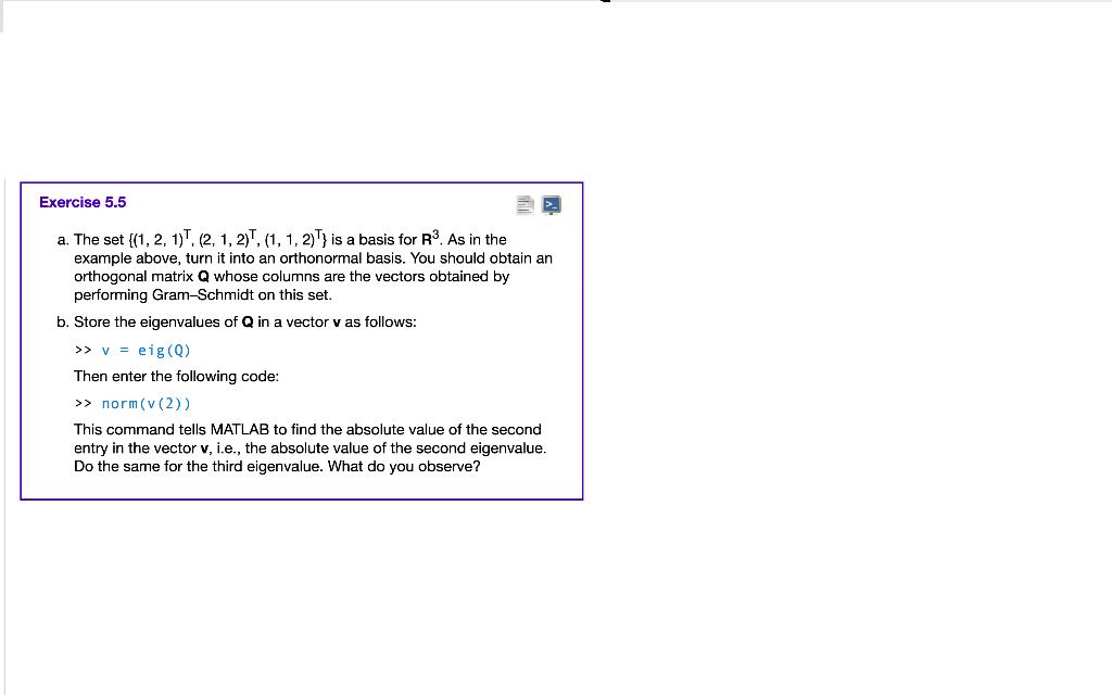 Solved Exercise 5.5 a. The set {(1, 2, 1), (2, 1, 2), (1, 1, | Chegg.com