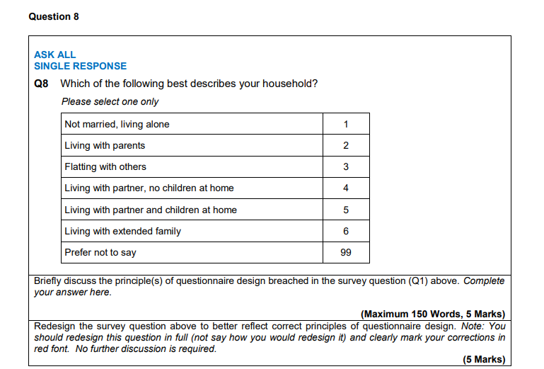 Question 8 1 2 ASK ALL SINGLE RESPONSE Q8 Which of | Chegg.com