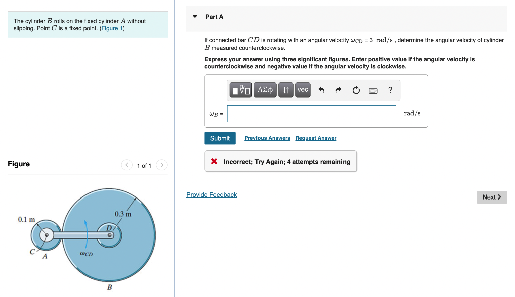 Solved The cylinder B rolls on the fixed cylinder A without | Chegg.com